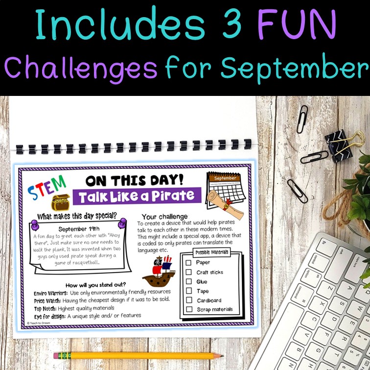 SEPTEMBER STEM Challenges | SEPTEMBER Monthly STEAM Activities | Made ...
