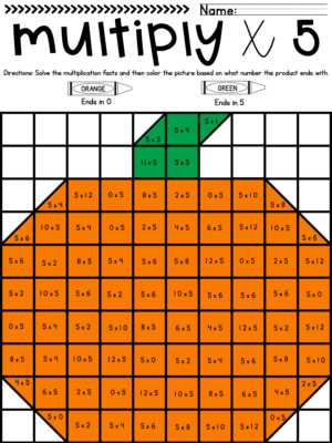 Fall Color by Number Multiplication Facts Practice Worksheets | Made By ...
