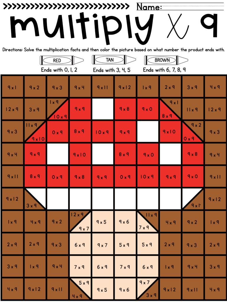 Fall Color by Number Multiplication Facts Practice Worksheets - Made By ...