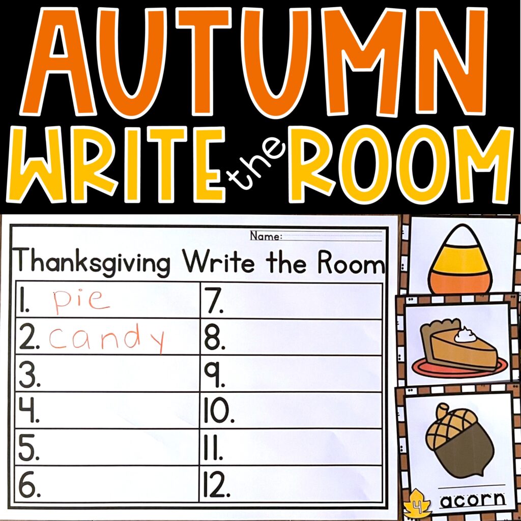 Fall Write the Room Kindergarten Activity Thanksgiving | Made By Teachers