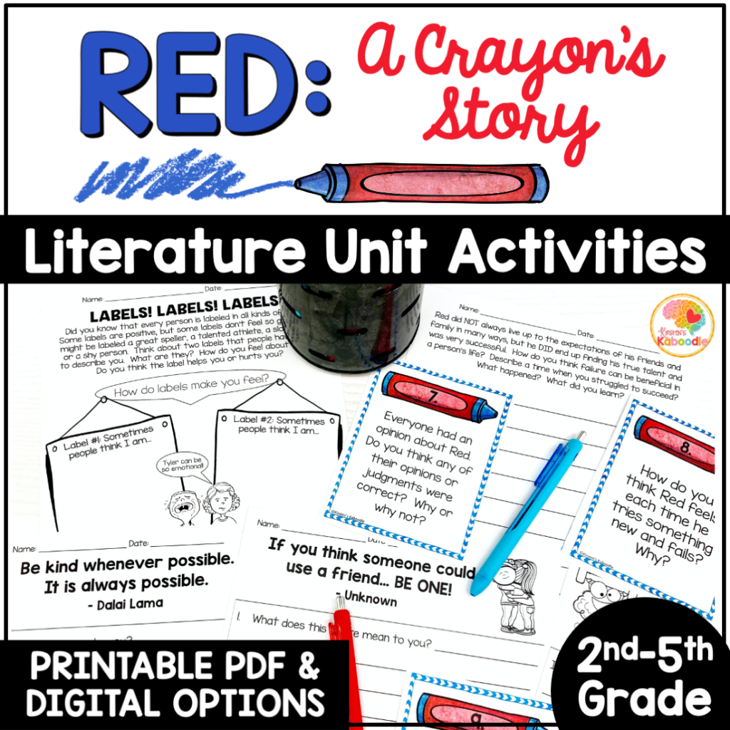 Red: A Crayon's Story by Michael Hall Literature Unit Activities - Made ...