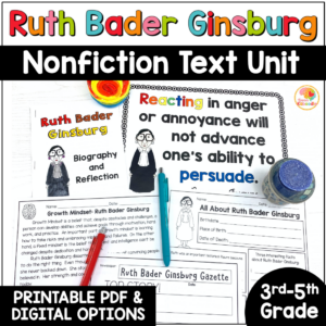 Ruth Bader Ginsburg Nonfiction Text Activities: I Dissent | Made By ...