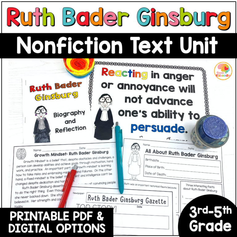 Ruth Bader Ginsburg Nonfiction Text Activities: I Dissent | Made By ...