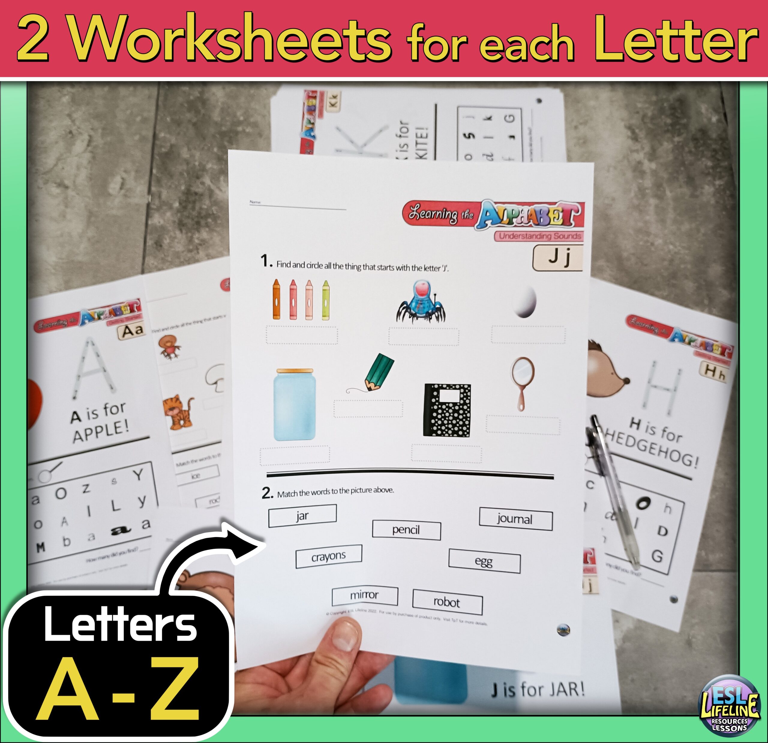 Identify & Recognize Sounds - Alphabet Worksheets for New ELL/ESL Young ...