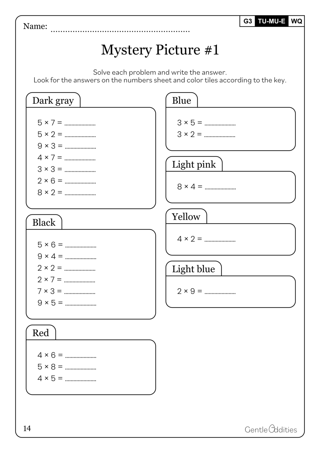 Thanksgiving Math Mystery Pictures Grade 3: Addition Subtraction ...