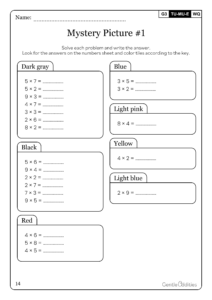 Thanksgiving Math Mystery Pictures Grade 3: Addition Subtraction ...