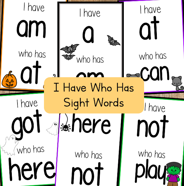 I Have Who Has Halloween Sight Words Jan Richardson Kindergarten | Made ...