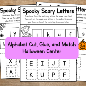 NO PREP Alphabet Cut, Glue, and Match Alphabet Halloween Center ...