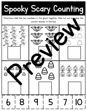 NO PREP Spooky Scary Counting! Kindergarten VPK 1st Grade Halloween ...