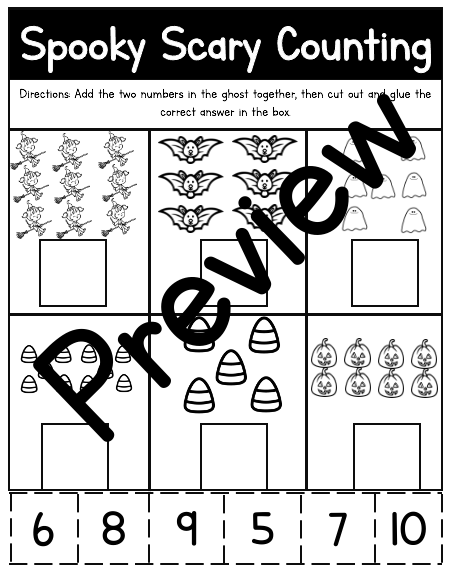 NO PREP Spooky Scary Counting! Kindergarten VPK 1st Grade Halloween ...