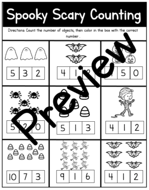 NO PREP Spooky Scary Counting! Kindergarten VPK 1st Grade Halloween ...