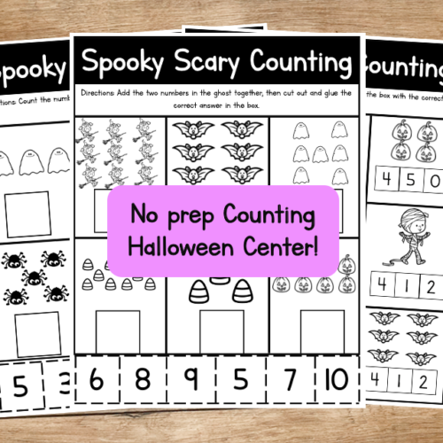 NO PREP Spooky Scary Counting! Kindergarten VPK 1st Grade Halloween ...