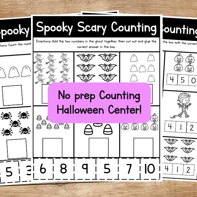 NO PREP Spooky Scary Counting! Kindergarten VPK 1st Grade Halloween ...