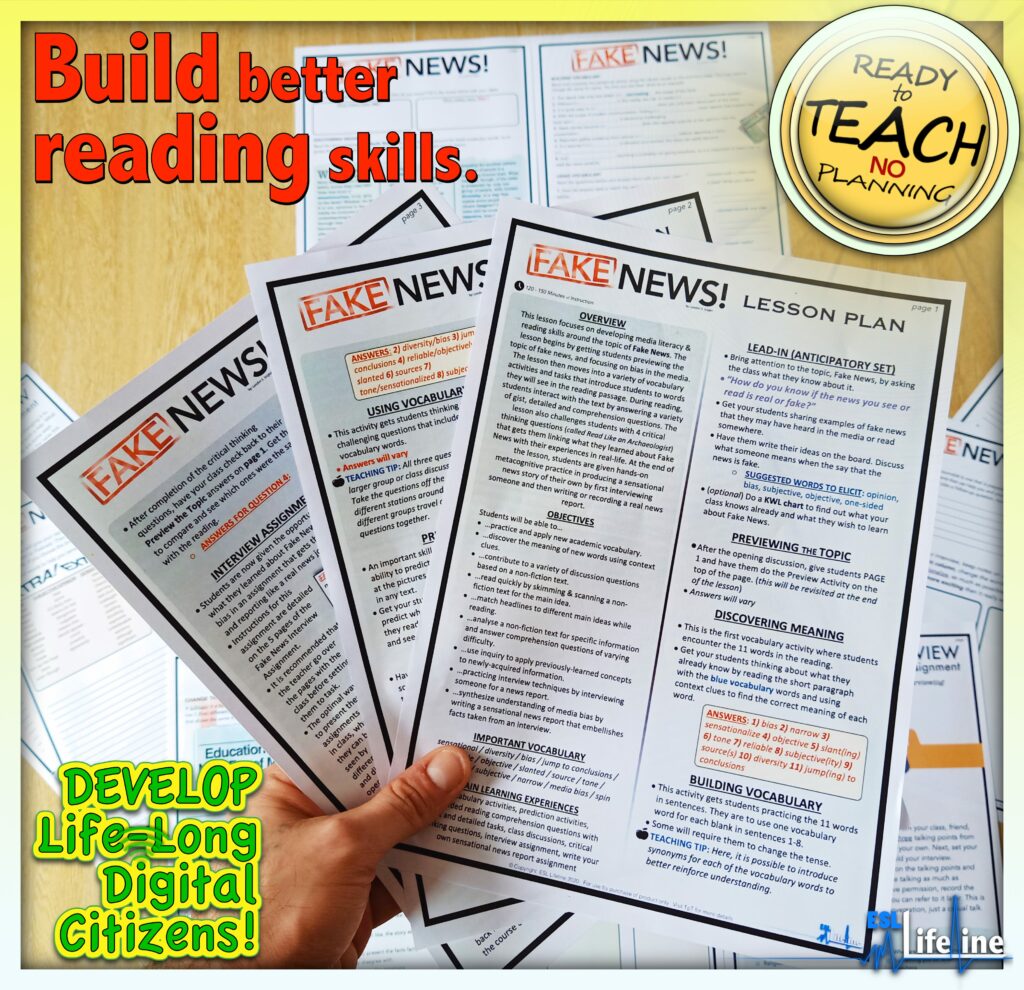 Fake News Media Bias Close Reading Comprehension Passage Distance ...