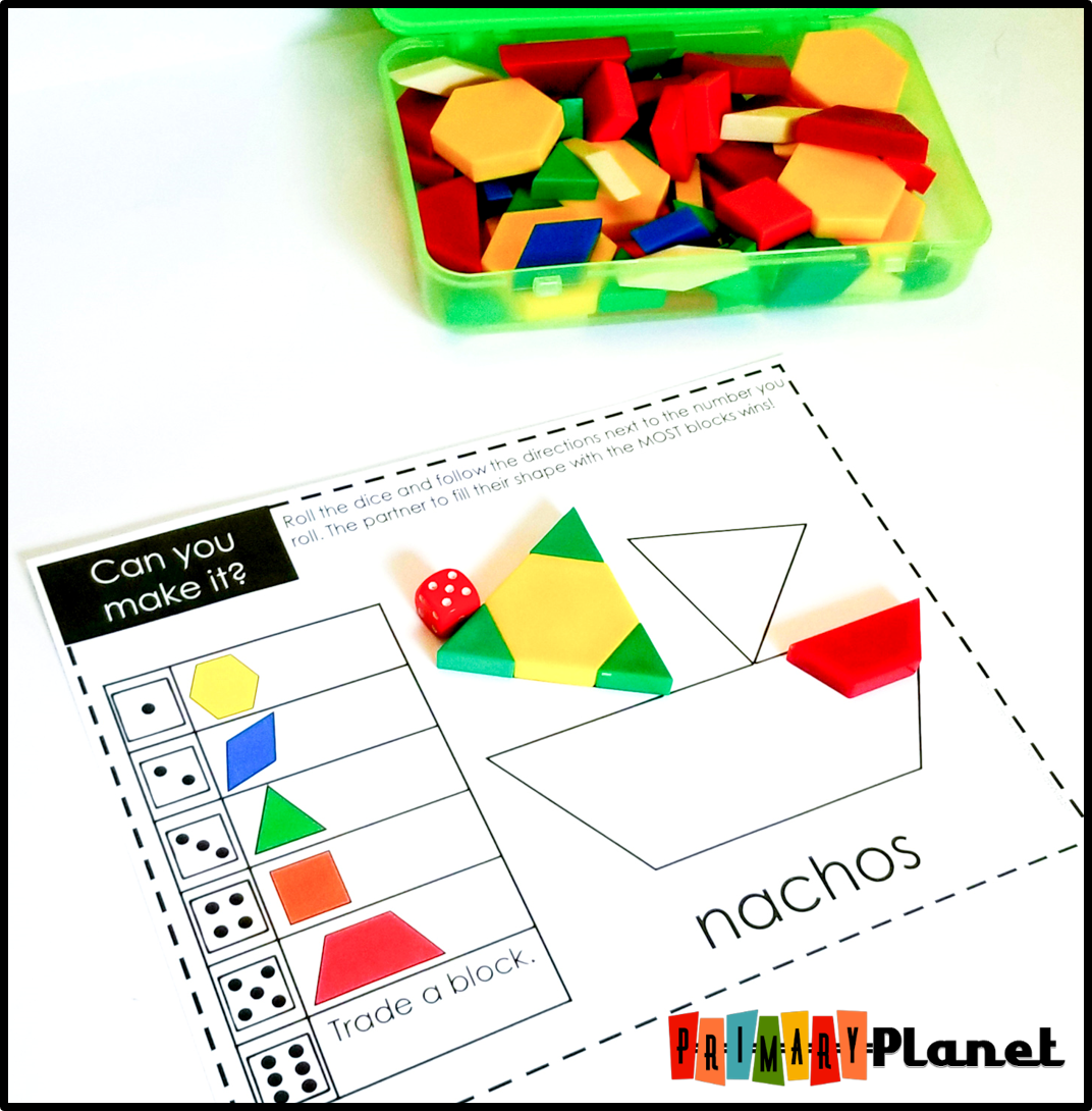 Math Games with Pattern Blocks - Junk Food Pattern Block Mats | Made By ...
