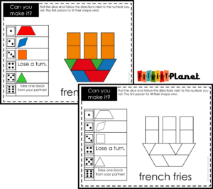Math Games with Pattern Blocks - Junk Food Pattern Block Mats - Made By ...