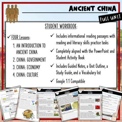 Ancient China Unit Bundle- Reading Passages, Activities, PowerPoint ...