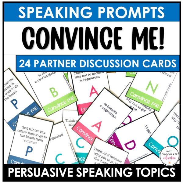Convince Me - ESL Persuasive Speaking Conversation Card Activity | Made ...