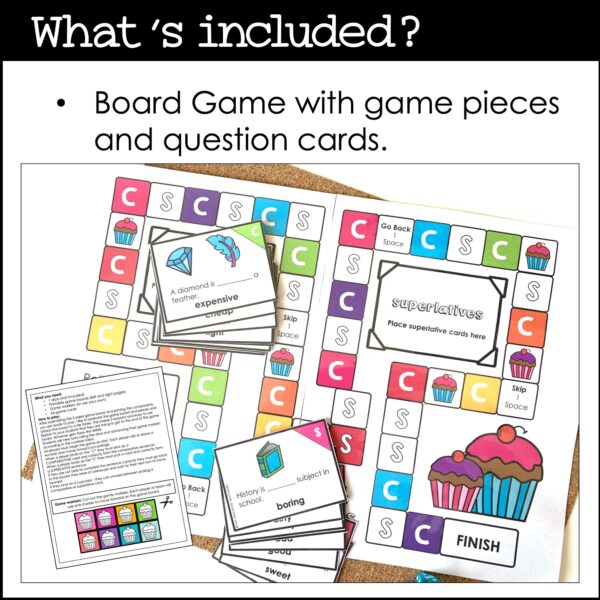 Adjectives : Comparative & Superlative Sentence Board Game | Made By ...