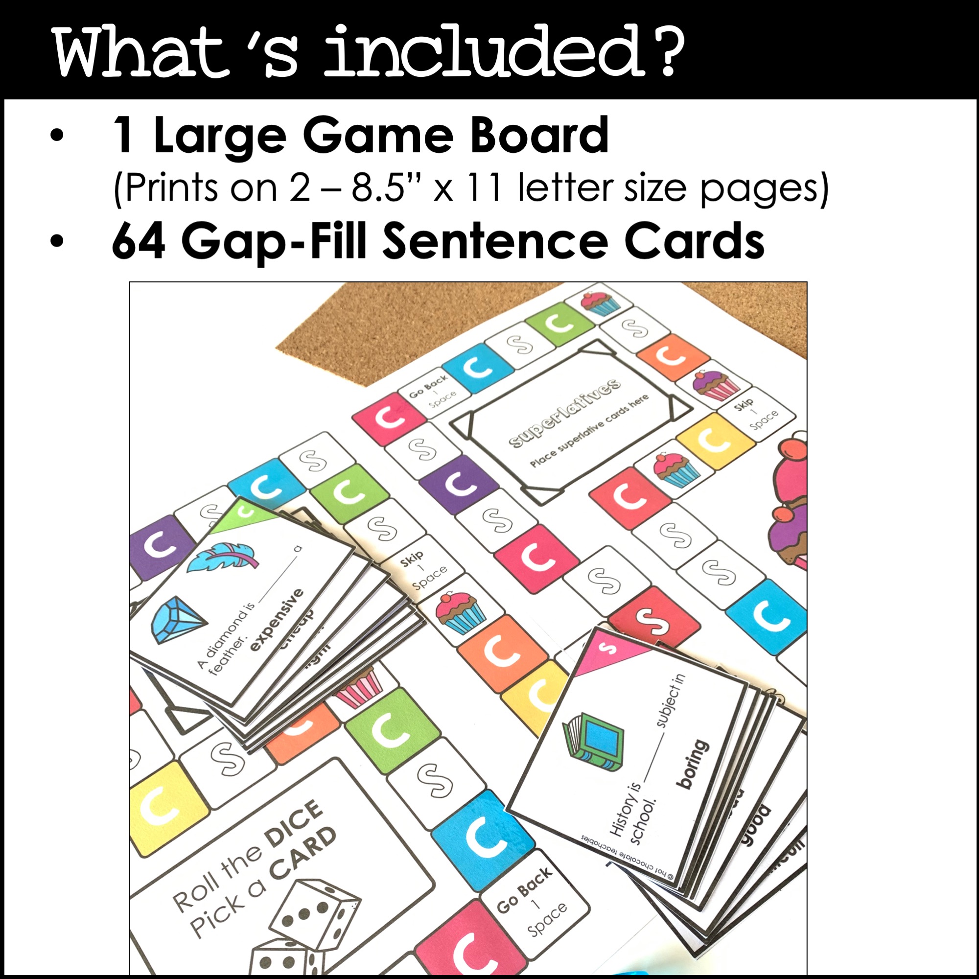 Adjectives : Comparative & Superlative Sentence Board Game | Made By ...