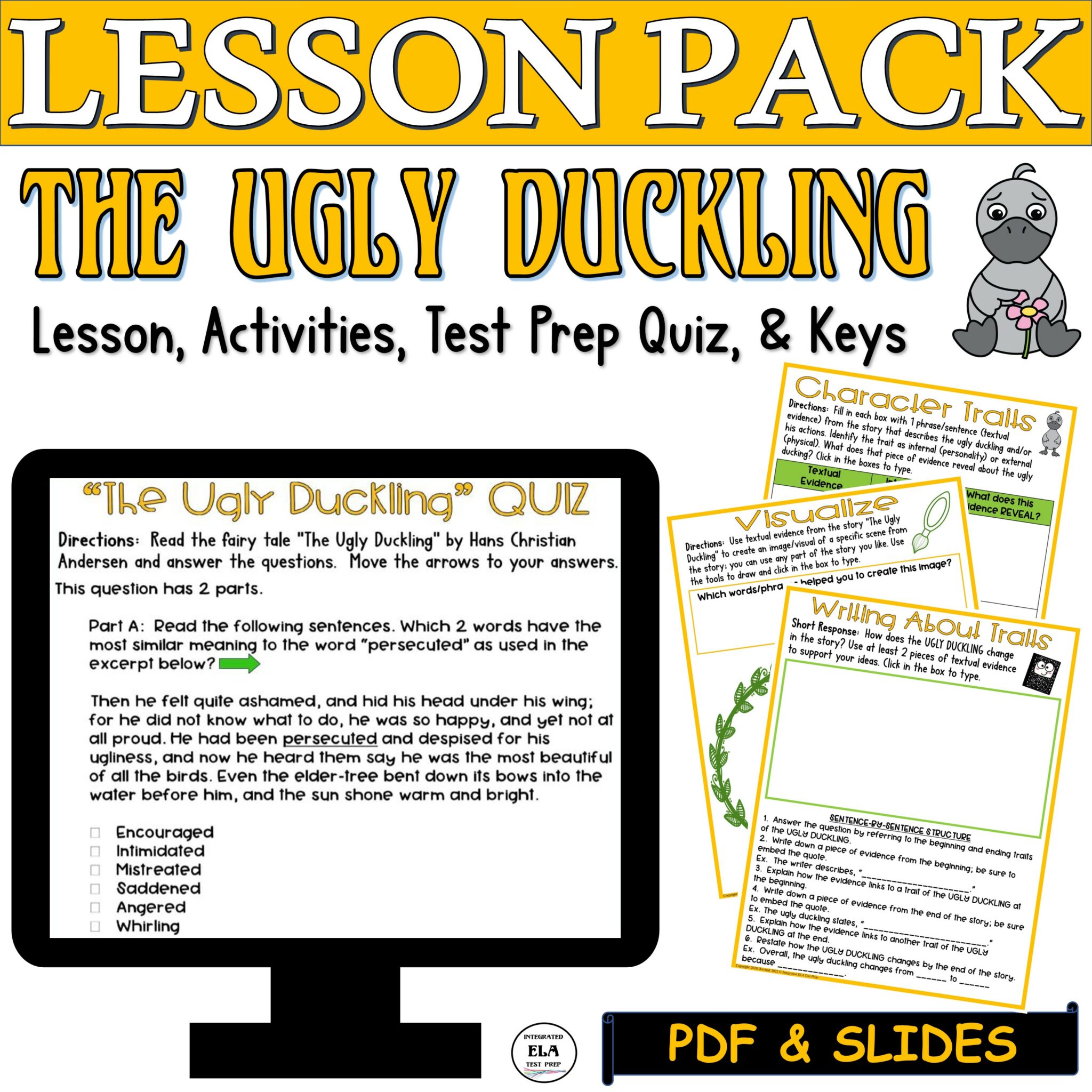 Fairy Tale Reading Comprehension Distance Learning The Ugly Duckling ...