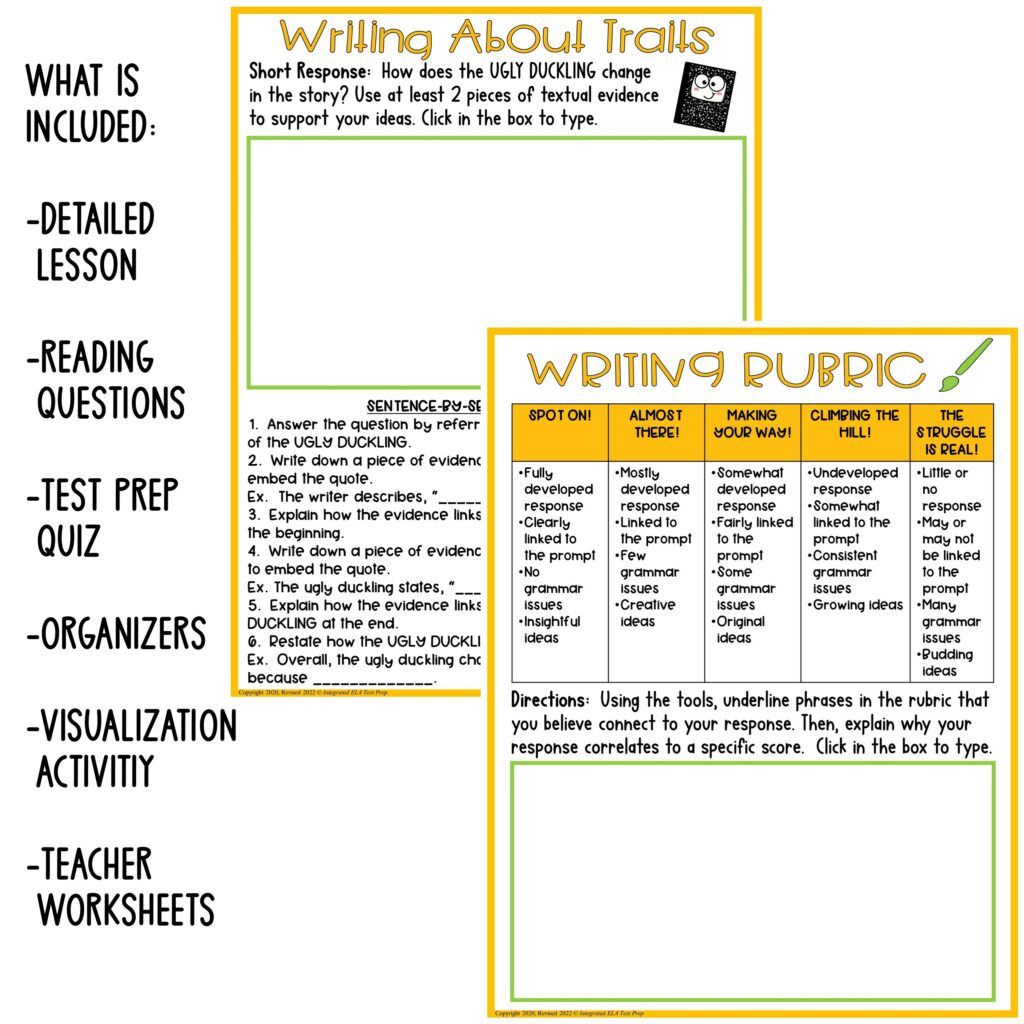 Fairy Tale Reading Comprehension Distance Learning The Ugly Duckling ...
