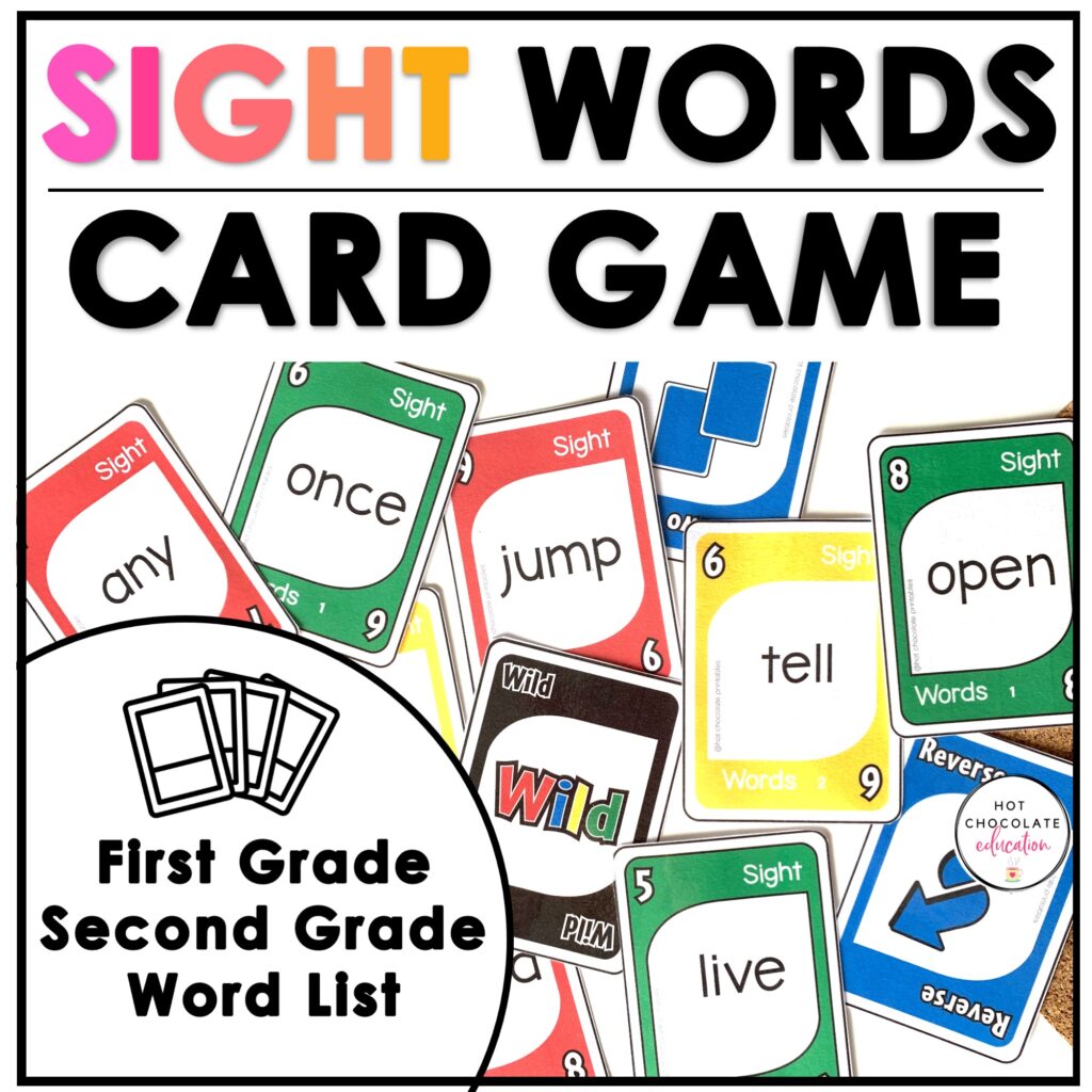 Card Game for 1st and 2nd Grade Sight Word Practice - Plays like UNO ...