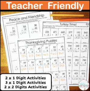 Thanksgiving Multiplication and Color by Code Activities | Made By Teachers