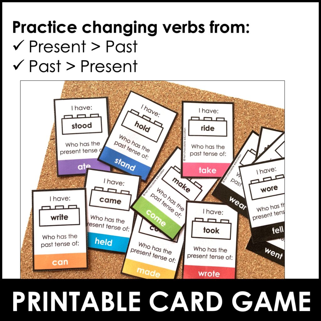 Past Tense Irregular Verbs - I have, Who has? Card Game for ESL / EFL ...