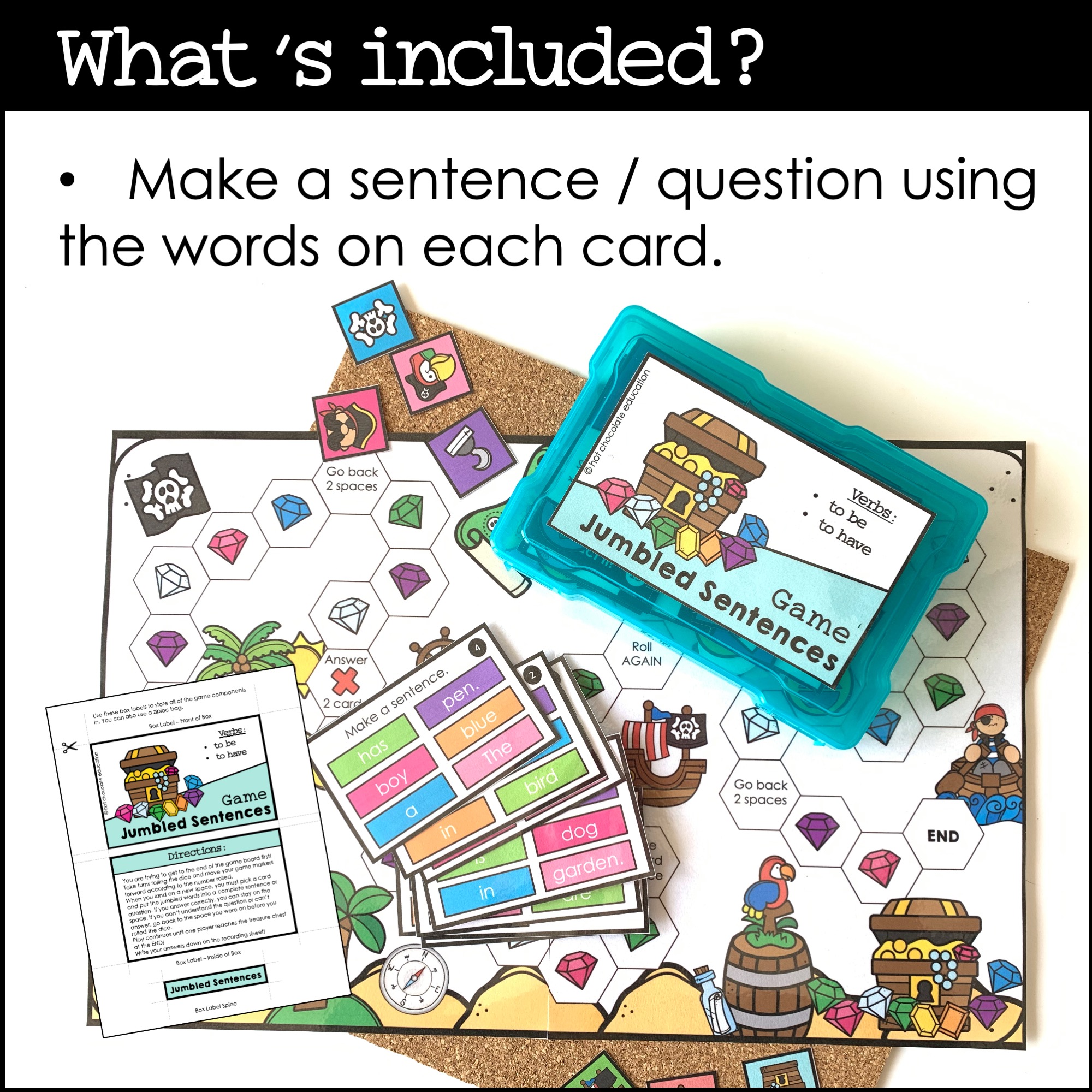 Sentence Building Board Game | Simple Present Verbs : BE & HAVE | Made ...