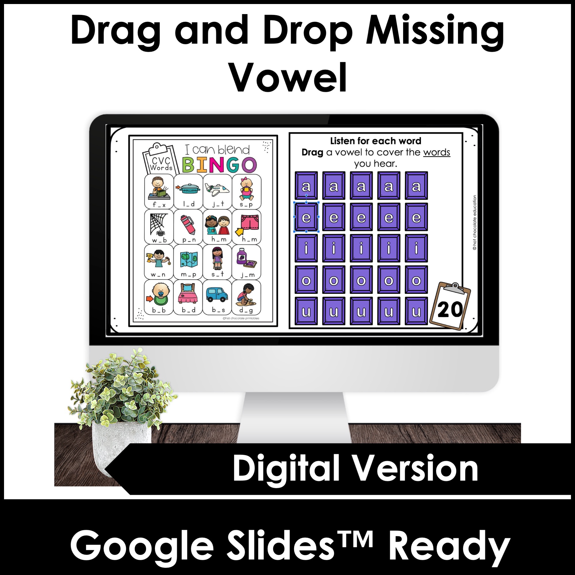 CVC WORD FLUENCY Bingo Game: Short A - E - I - O - U | Print & Digital ...