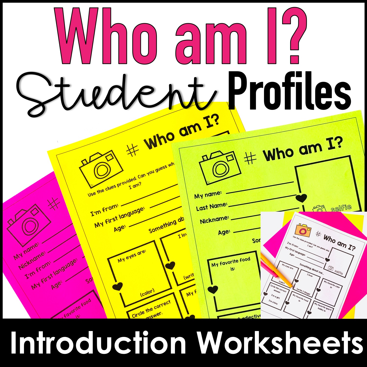 Create your own PROFILE Page - Back to School Activity for ESL, EFL and ...
