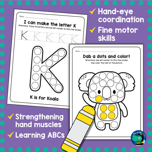 Alphabet Animals Dot Markers Worksheets | A-Z Do a Dot Printables ...