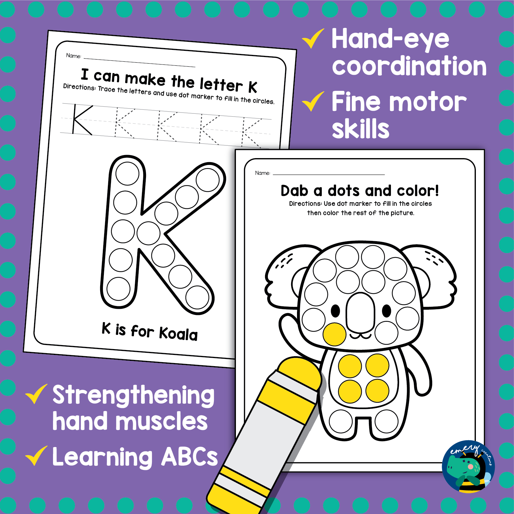 Alphabet Animals Dot Markers Worksheets | A-Z Do a Dot Printables ...