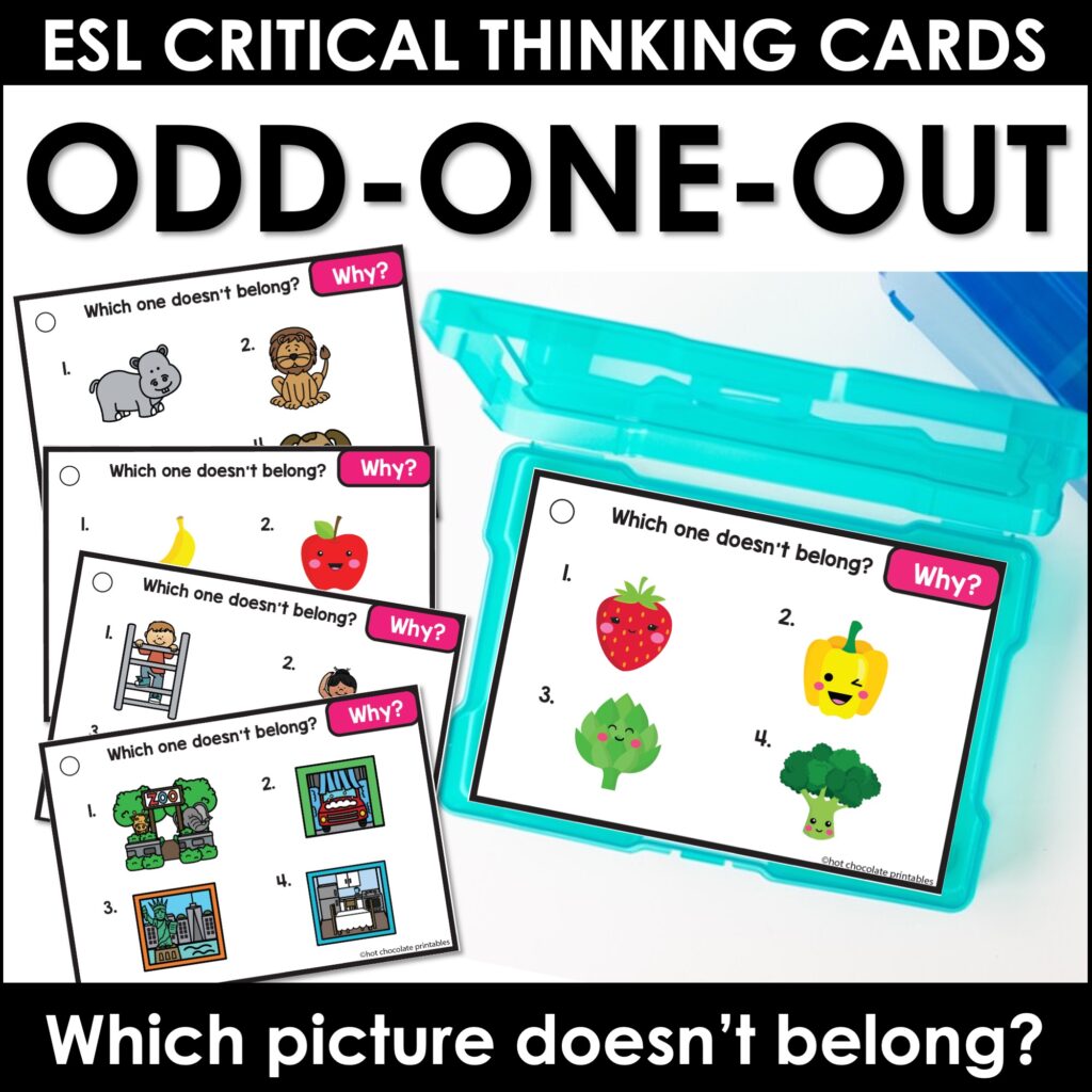 Speaking Practice Task Cards: Odd one out - Which object doesn't belong ...