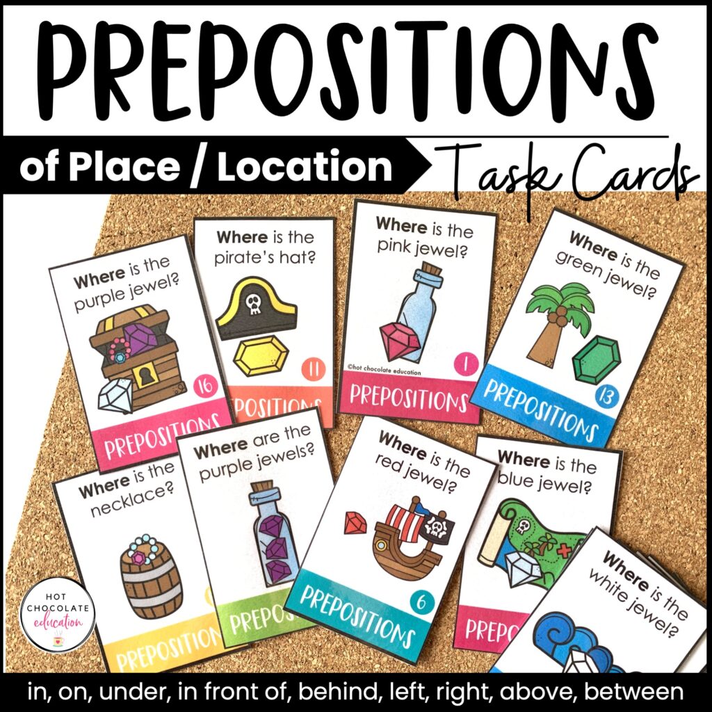 ESL Prepositions of Place Task Card Activity - Pirate Themed - Made By ...