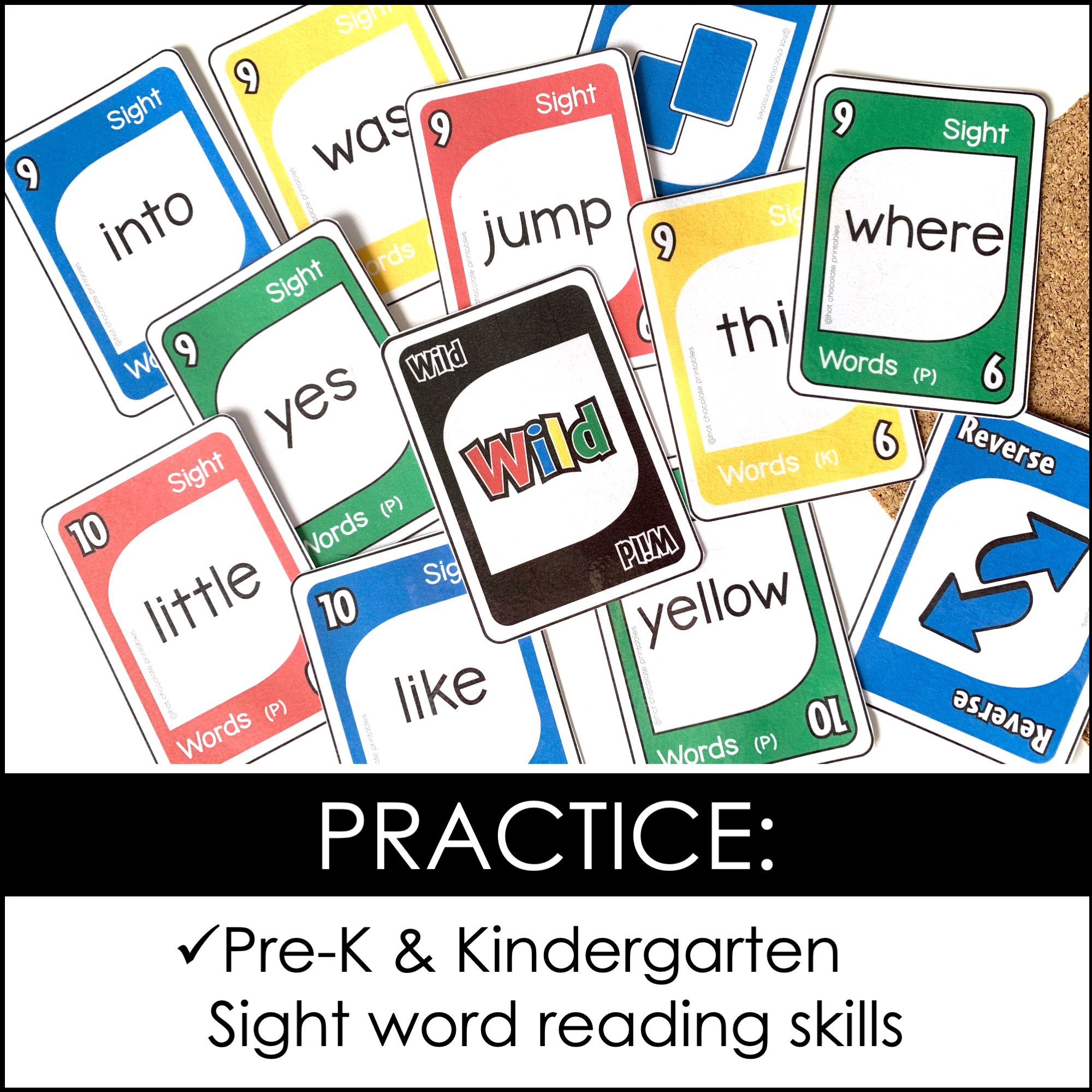 Pre-Primer Sight Word Card Game for Pre-K and Kindergarten - Plays like ...