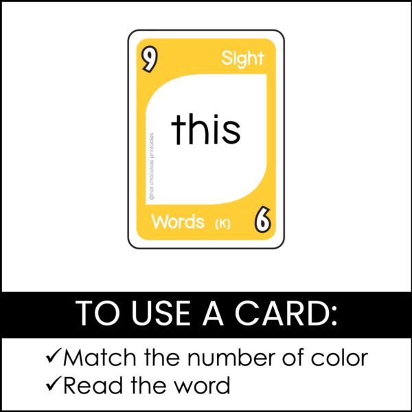 Pre-Primer Sight Word Card Game for Pre-K and Kindergarten - Plays like ...