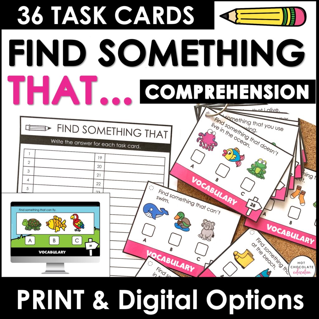 ESL Basic Vocabulary Task Cards: Animals, Food, Clothing, Objects ...