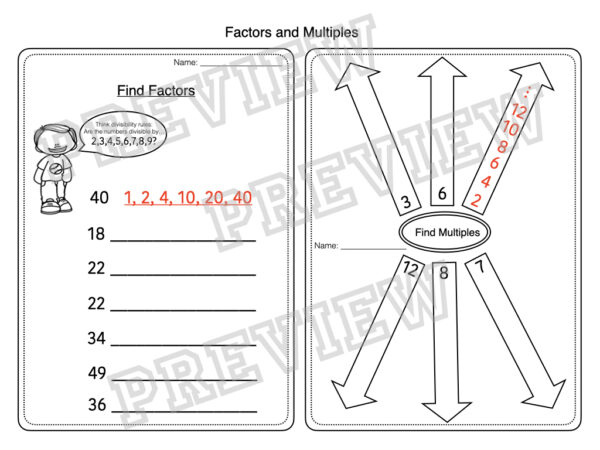 Factors and Multiples Easy, No-prep Practice | Made By Teachers