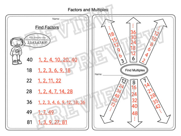 Factors and Multiples Easy, No-prep Practice | Made By Teachers