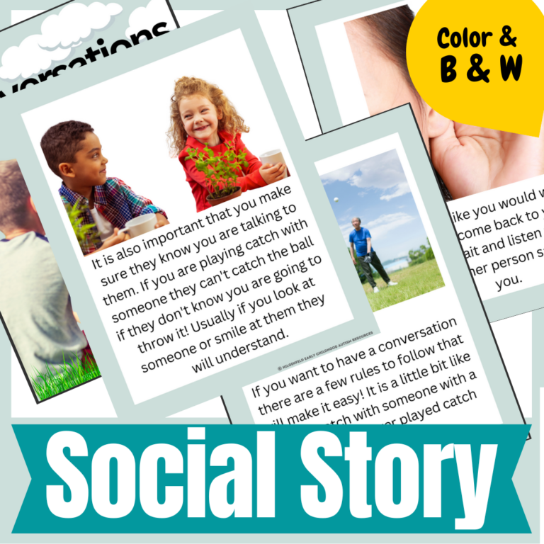 Beginning Conversation Skills Social Story & Worksheets Autism ABA ...