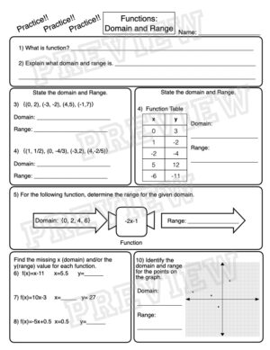 Finding Domain and Range Easy Instruction and Practice - Made By Teachers