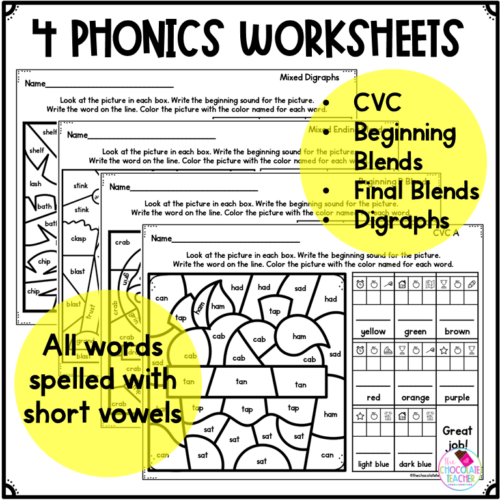 Short Vowel Secret Code Color by Code FREE Product | Made By Teachers