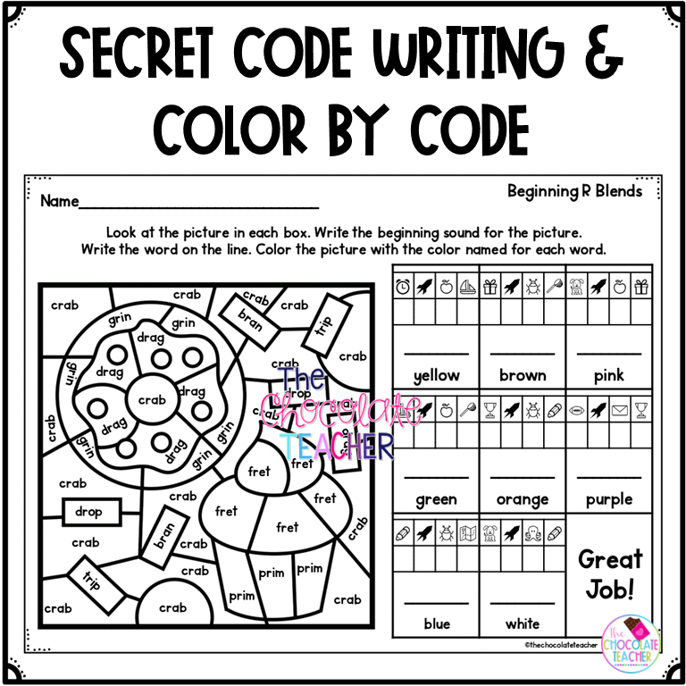 Short Vowel Secret Code Color by Code FREE Product | Made By Teachers
