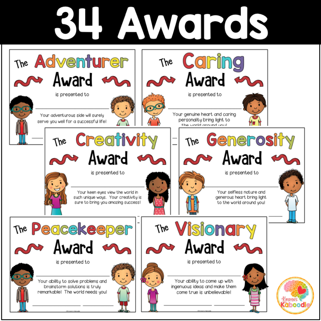 Character Traits Awards Certificates for Kinder-3rd Grade | Made By ...