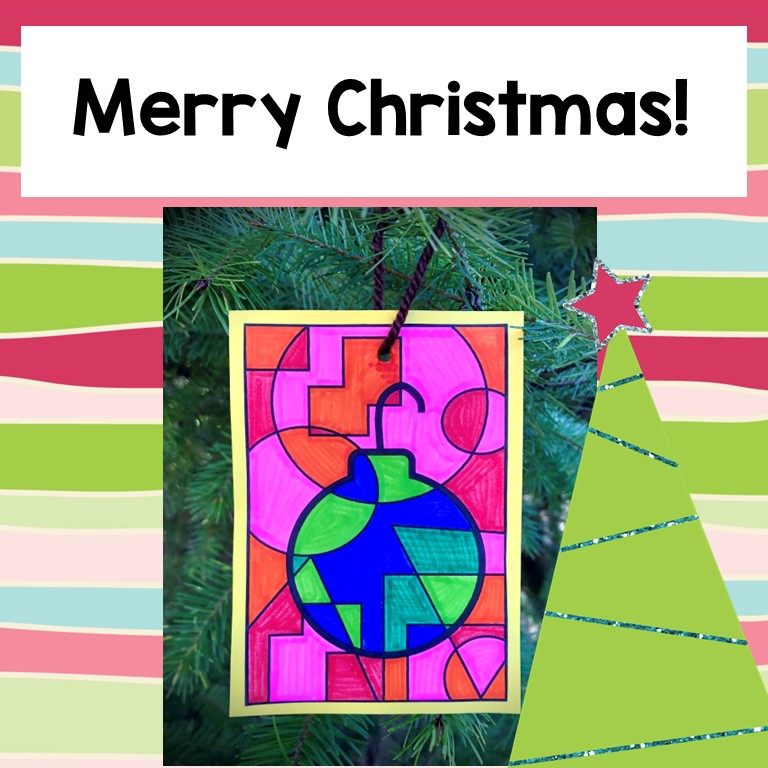 Holiday Christmas Ornament | Mosaic Coloring Craft Activity | Made By ...