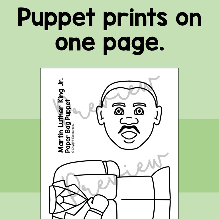 Martin Luther King Jr. Paper Bag Puppet | Black History Month Craft ...