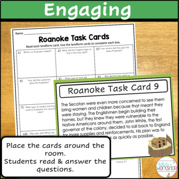 Roanoke Settlement Task Cards | Made By Teachers