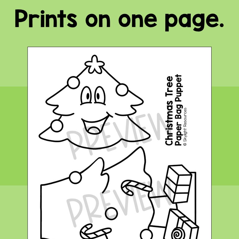 Christmas Tree Paper Bag Puppet | Christmas Craft Activity | Made By ...